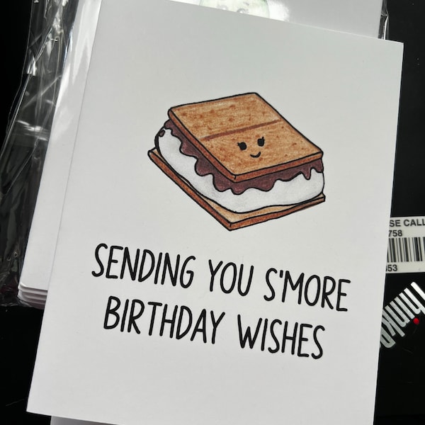 Hand Drawn Pun Funny Happy Birthday Cards (10 Pack of Cards, Birthday ...