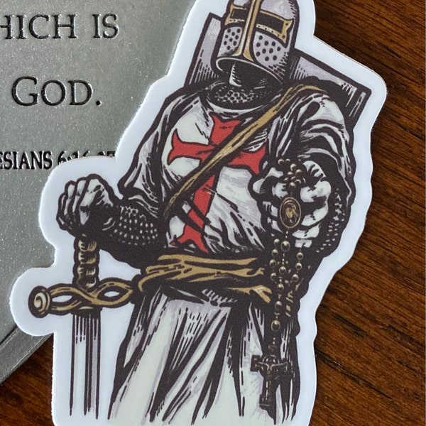 3" Rosary Crusader Vinyl Sticker - Etsy
