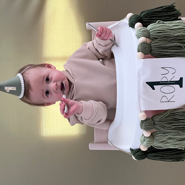 Camping Highchair Banner, 1st Birthday High Chair Sign, One Happy ...