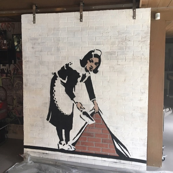 Banksy Sweeping Maid Stencil: XL Mural, Interior/exterior Wall Art - Etsy