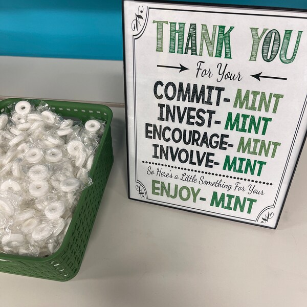 Mint Thank You Sign: Teacher, Staff Appreciation Decor (digital ...