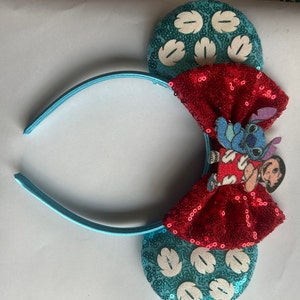 Lilo & Stitch Ohana Inspired Minnie Ears, Lilo and Stitch Headband Ears, Lilo Ears, Stitch ...