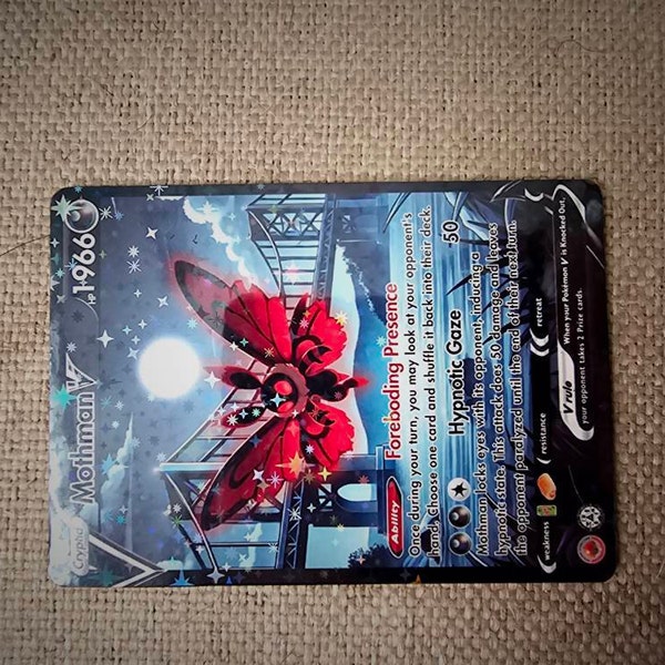 Holographic Mothman Card, Handmade Cryptid Art Collectible - Etsy
