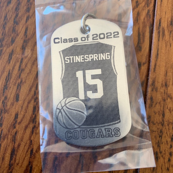 BASKETBALL Player Graduation Keychain or Bag Tag, Personalized FREE ...