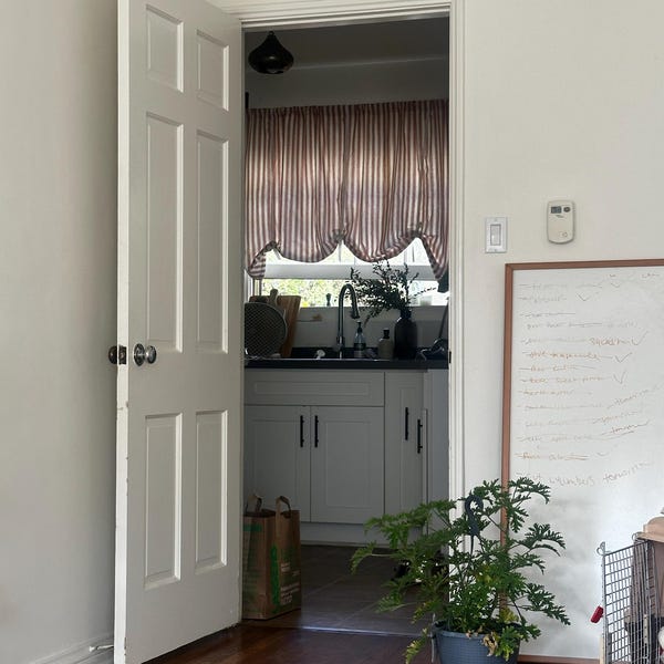 Retro Home Economics Kitchen Lined Valance Window Treatment Topper ...