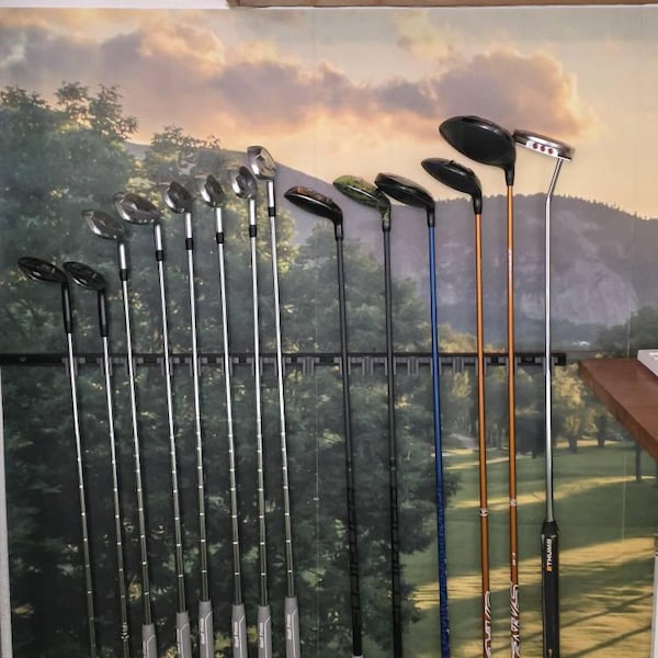 JINTECH3D - Golf Club Wall Rack. Golf Club Wall Display. Holds 10 Clubs ...