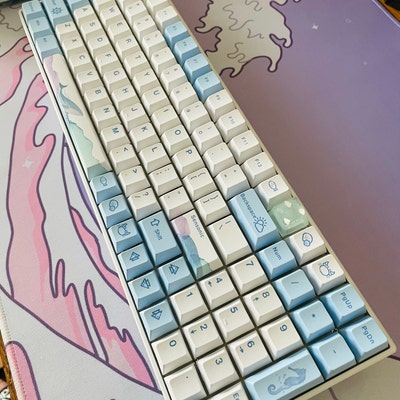 Whale Ocean Theme Key Caps Set Kawaii White Blue Cherry - Etsy