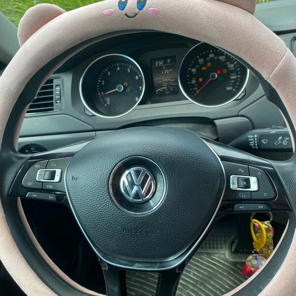 Retro Fashion Beige Brown Steering Wheel Cover,custom Text Four Seasons ...