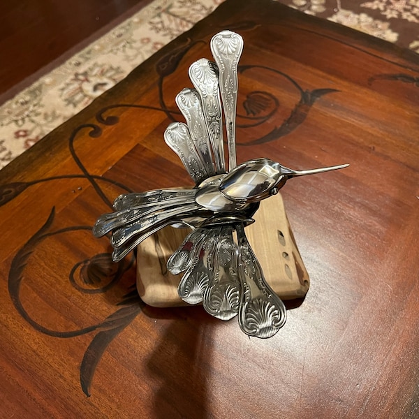 Cutlery Bird, Bird Figurine, Upcycled Silverware, Spoon Bird, Bird Made ...