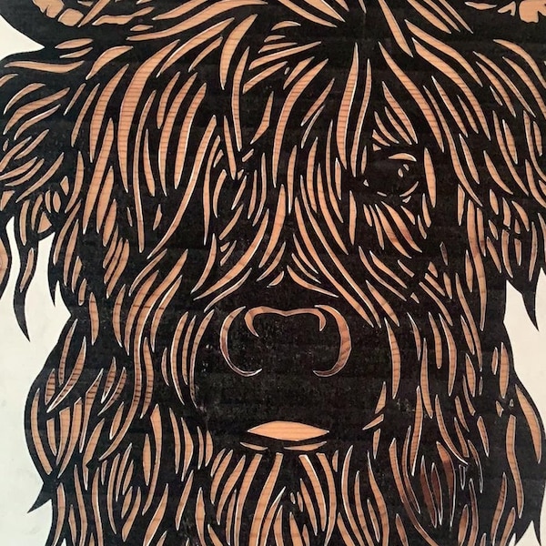 Highland Cow Papercutting Template, Highland Cow Vinyl Template ...