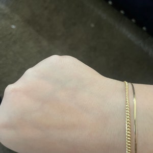 Solid 10K Gold Ladies Bracelet Stackable Gold Bracelets Curb - Etsy