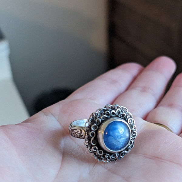 Dark Moon Ring in Sterling Silver and Kyanite, Custom Sizing ...