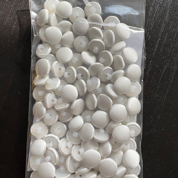 100 Pieces Bridal Ivory Button Fabric Button Satin Fabric Cover Button ...