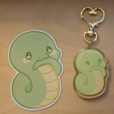 Cute Snake Munchimal Kawaii Animal Keychain 2 Acrylic Charm - Etsy UK