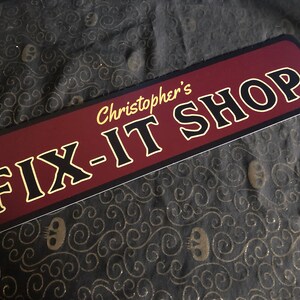 Fix-it Shop Sign, Custom Shop Decor, Gift for Handyman Sign, Workshop ...