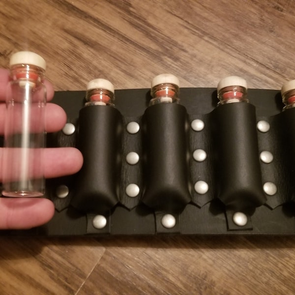 Leather Vial Holder to Be Put on a Belt, for Reenactment Costume and ...