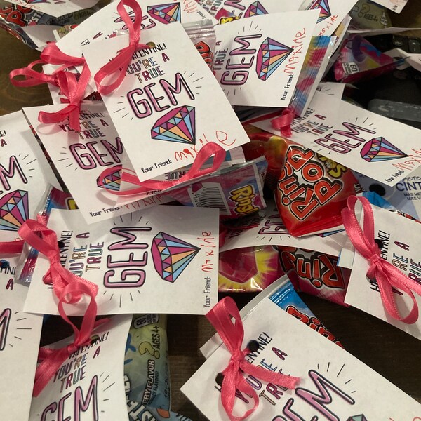 PRINTABLE Valentine Card, Ring Pop Valentine Card, Printable Classroom ...