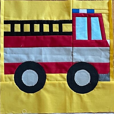 Fire Truck PDF Quilt Block Pattern - Etsy