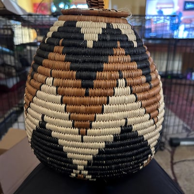 Assorted Handwoven African Basket // Fine Weave Storage Plant Basket ...