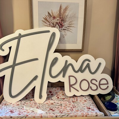 Large Wood Name Sign, Nursery Name Sign, Boho Nursery Sign , Above Crib ...