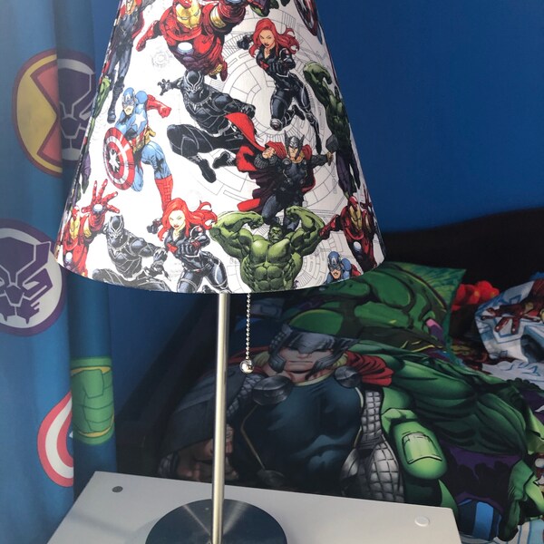 Marvel Lamp Shade. Thor, Captain America, Hulk, Ironman, Black Panther ...