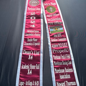 Dual Colored Panel Custom Graduation Stole HBCU Style - Etsy