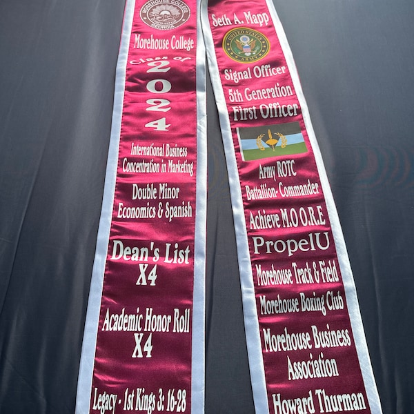 Dual Colored Panel Custom Graduation Stole HBCU Style - Etsy