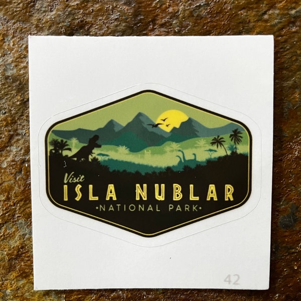 Jurassic Park Sticker, Jurassic Park Isla Nublar Sticker, Visit Isla ...
