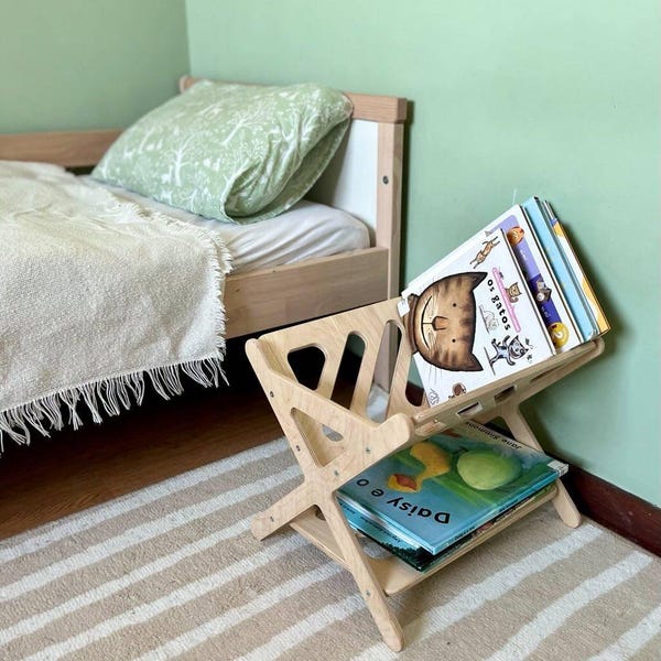 Montessori Rainbow Wall Bookshelf for Kids: Wooden Front-facing Book ...