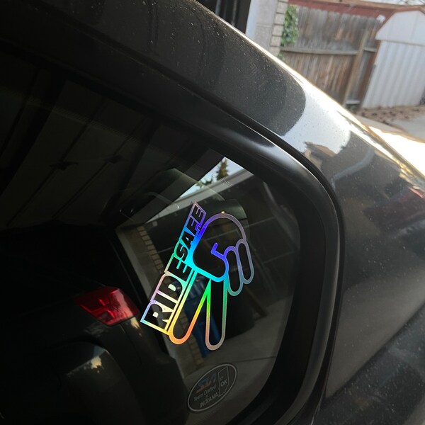 Ride Safe Biker Wave 2 Fingers Down Motorcycle Wave Sticker - Vinyl ...