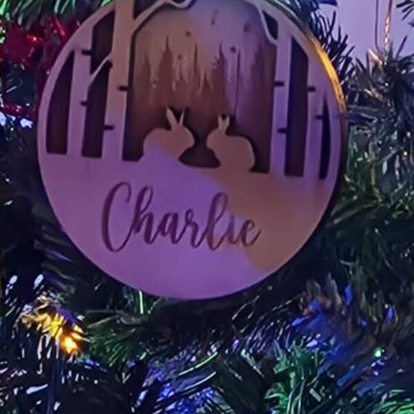 Personalized Name Christmas Ornaments Custom Baubles Set, Wooden ...