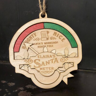 SANTA METER Ornament Customizable SVG Laser Cut Files for Glowforge ...