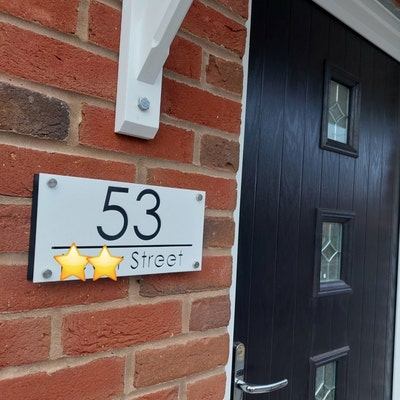 House Wall Plaques UK Luxe A4 Precision Laser Cut Acrylic House Number ...