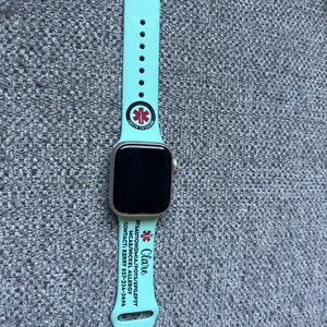 Medical Alert Laser Engraved Apple Watch Band Personalized - Etsy