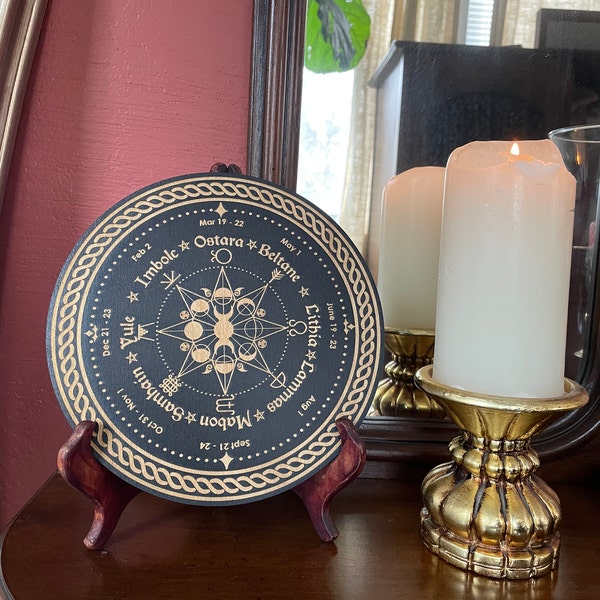 Wheel of the Year Altar Tile | Wheel of the Season | Sabbats | Laser ...