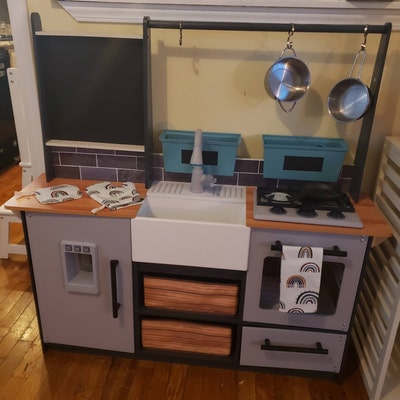 Boho Rainbow Kids Kitchen Accessories, Pretend Play, Toy Oven Mitt, Toy ...