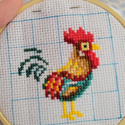 Happy Rooster Cross Stitch Pattern PDF Bundle Running Standing Rooster ...