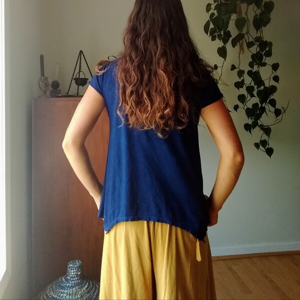 Double Layered Set:hemp, Cotton Asymmetrical Tunic With Hemp/cotton ...