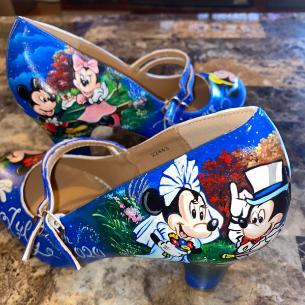Disney Shoes, Hand Painted Bridal Shoes, Disney Wedding Shoes, Custom ...