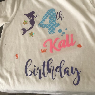 Mermaid 4th Birthday Svg 4th Birthday Printable Mermaid 4th Birthday ...