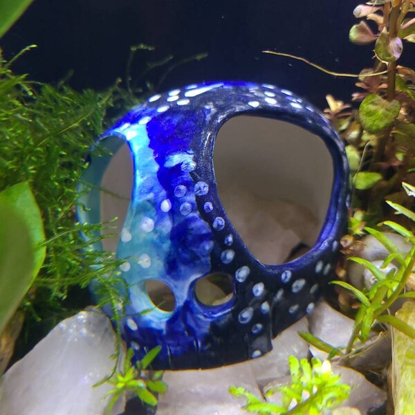 Galaxy Skull Fish Cave - MADE TO ORDER - Aquarium Decor - Small Fish ...