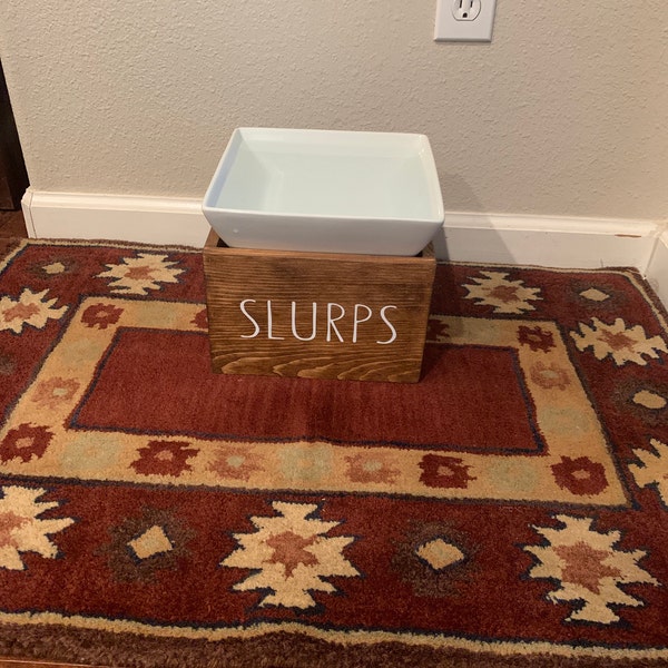 Modern Square Dog Bowl Set | Elevated Pet Feeder | Porcelain Pet Bowls ...
