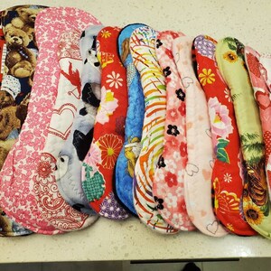 Set of 6 100% Cotton Cloth Menstrual Pads pink Flower/abstract Light ...