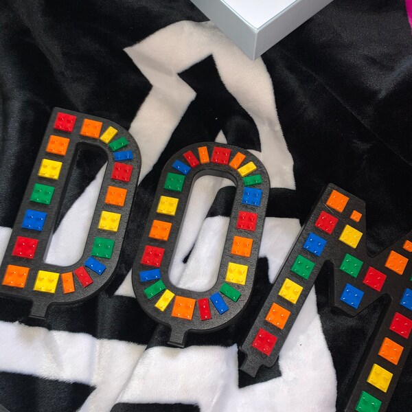 Black brick Script Stand-up Letters, Embedded With Real Bricks. - Etsy