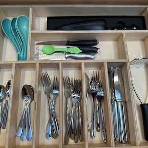 Up to 12 Inches Wide Drawer Insert, Custom Drawer Organizer, Wood ...