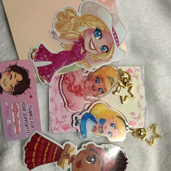 Keychains Disney Princesses Acrylic Charms Cute Gifts Heroines Ariel ...