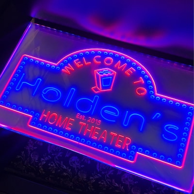 Personalized Your Name Est Year Theme Home Theater Cinema Dual Color ...
