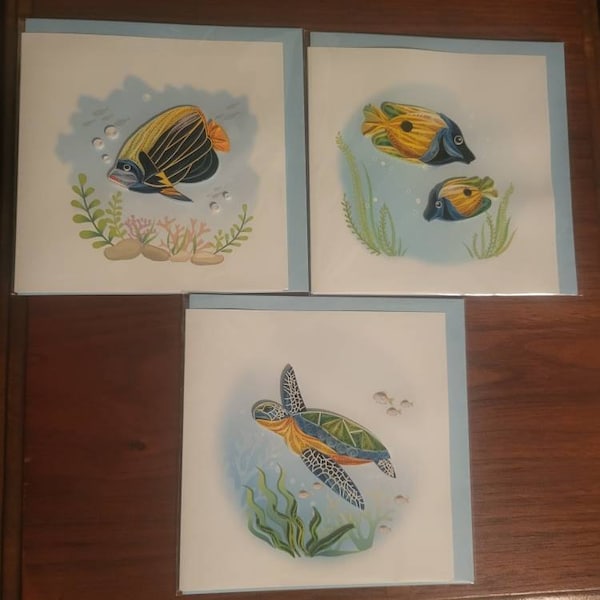 Bass Fish Card, Quilling Greeting Card, Handmade Greeting Card ...