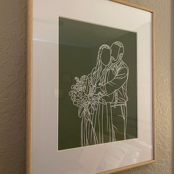 Custom Wedding or Anniversary Line Art Drawing From Photo - Etsy