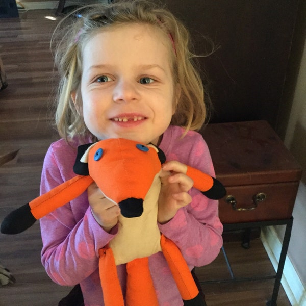 Light Grey Fox Soft Filled Plush Toy Handmade - Etsy